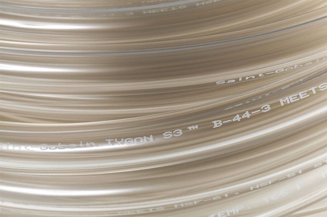 TYGON Tygon PVC Tubing, SAE, 1/16" Inside Dia, 1/8" Outside Dia ...