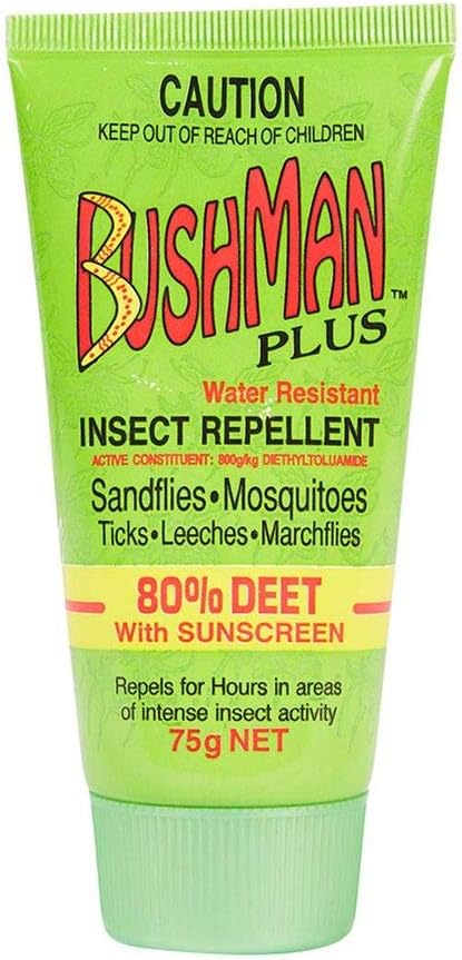 Bushman Plus 80% Deet with Sunscreen DryGel Tube 75 g, 75 grams ...