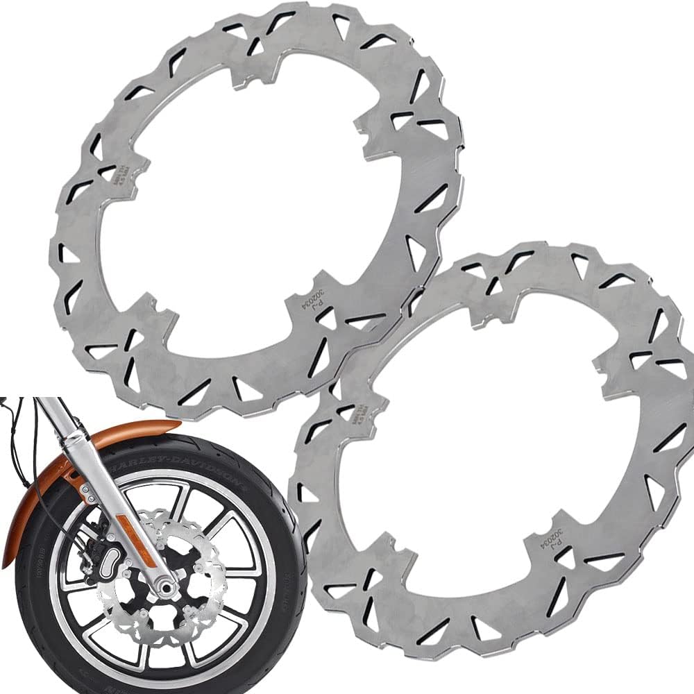 Amazon.com: POWERJAMES 2PCS 11.8" Front Brake Rotor For Harley 06-17 V ...
