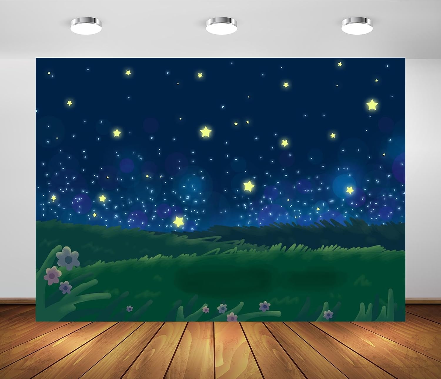Amazon.com : BELECO 15x8ft Fabric Starry Night Backdrop Sky Stars ...