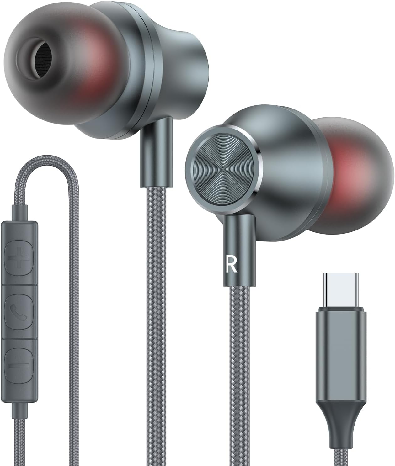 Amazon.com: USB C Headphones,USB Type C Earphones Wired Earbuds ...
