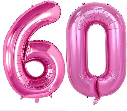 Amazon.com: GOER Number 60 Balloons for 60th Birthday Party Decorations ...
