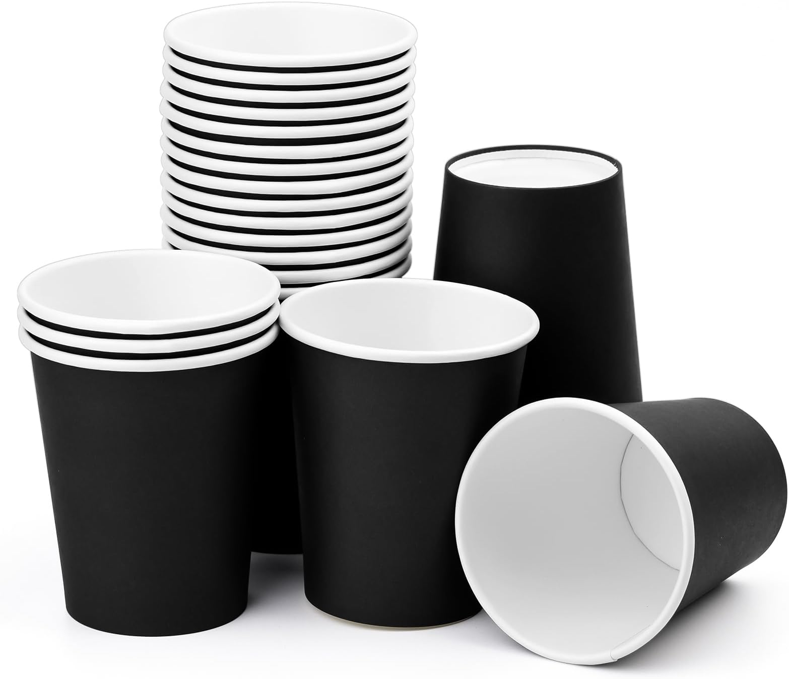Amazon.com: Premium Black Paper Cups - 9 oz (Pack of 14) - Elegant ...
