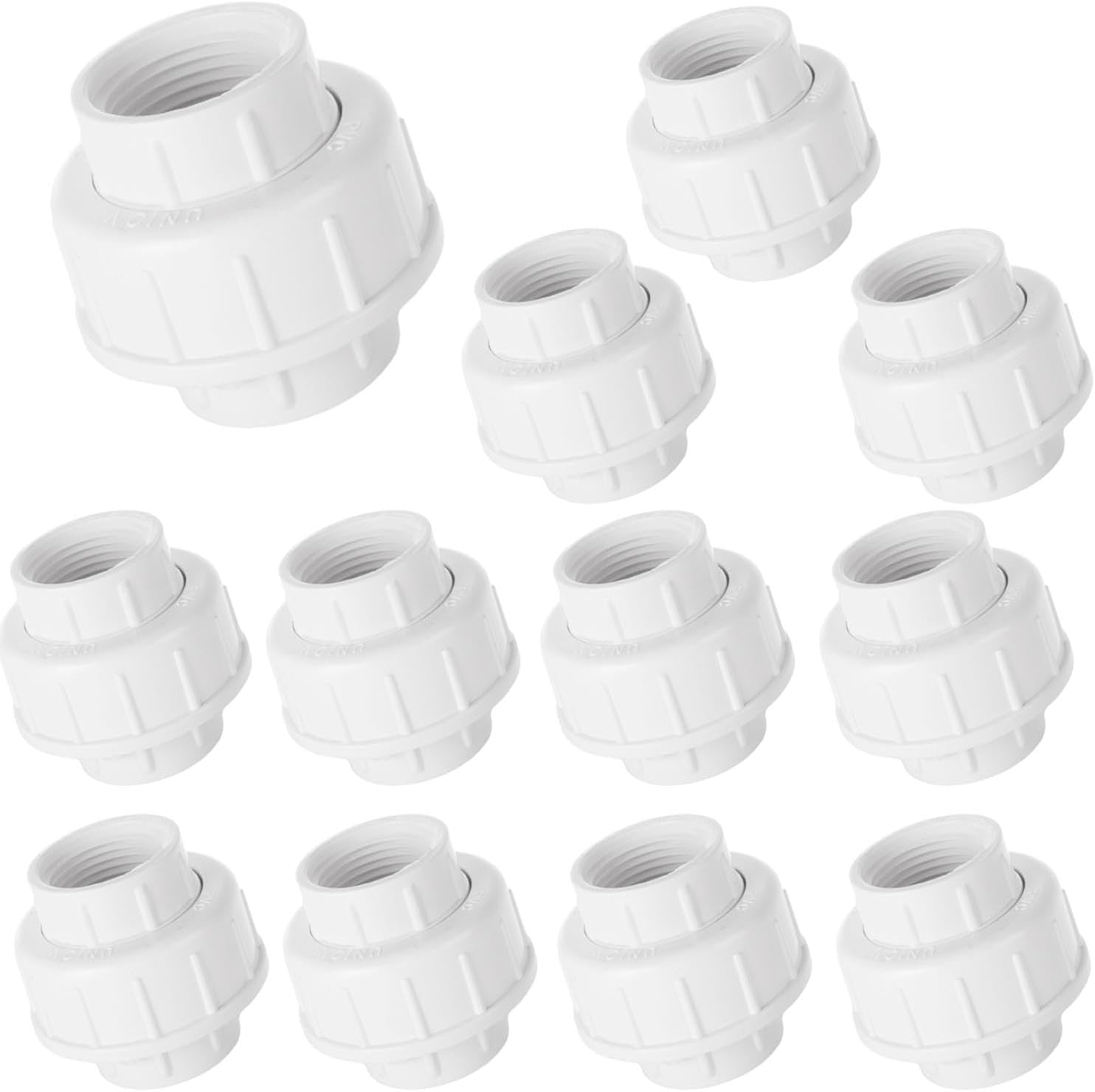 Amazon.com: 12PCS PVC Union 1/2 Inch Threaded PVC Union Coupling Pipe Fitting Adapter PVC Slip ...