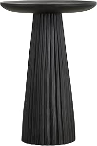 Amazon.com: Jai Black Wood Side Table – 15.25” Round End Table – Modern ...