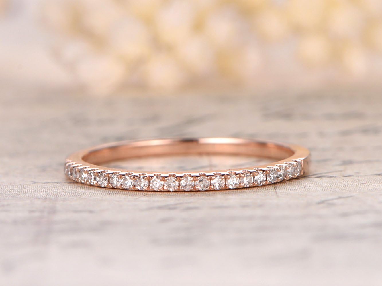 Rose Gold Pave Wedding Band