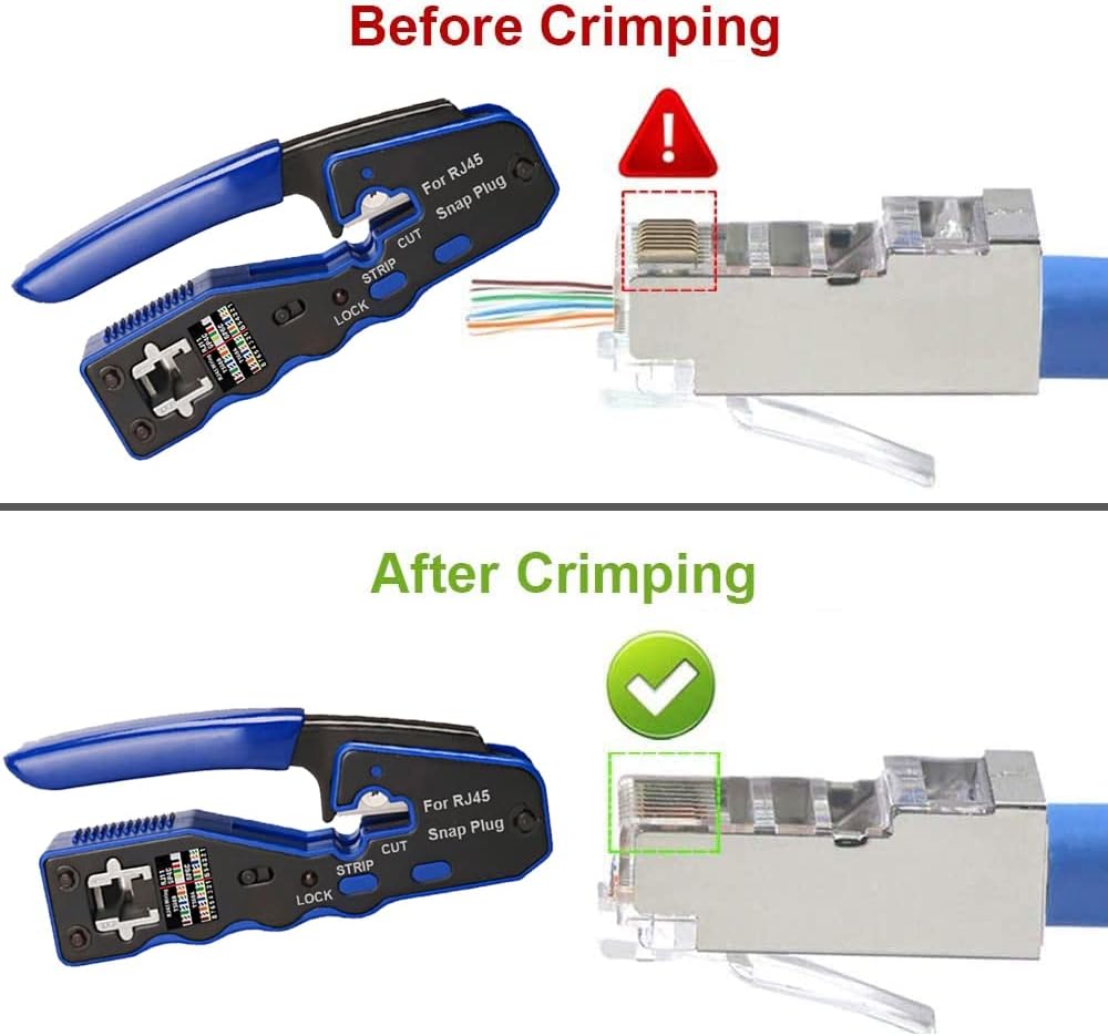 LEATBUY Kit de herramientas de crimpado RJ45, juego de herramientas de ...