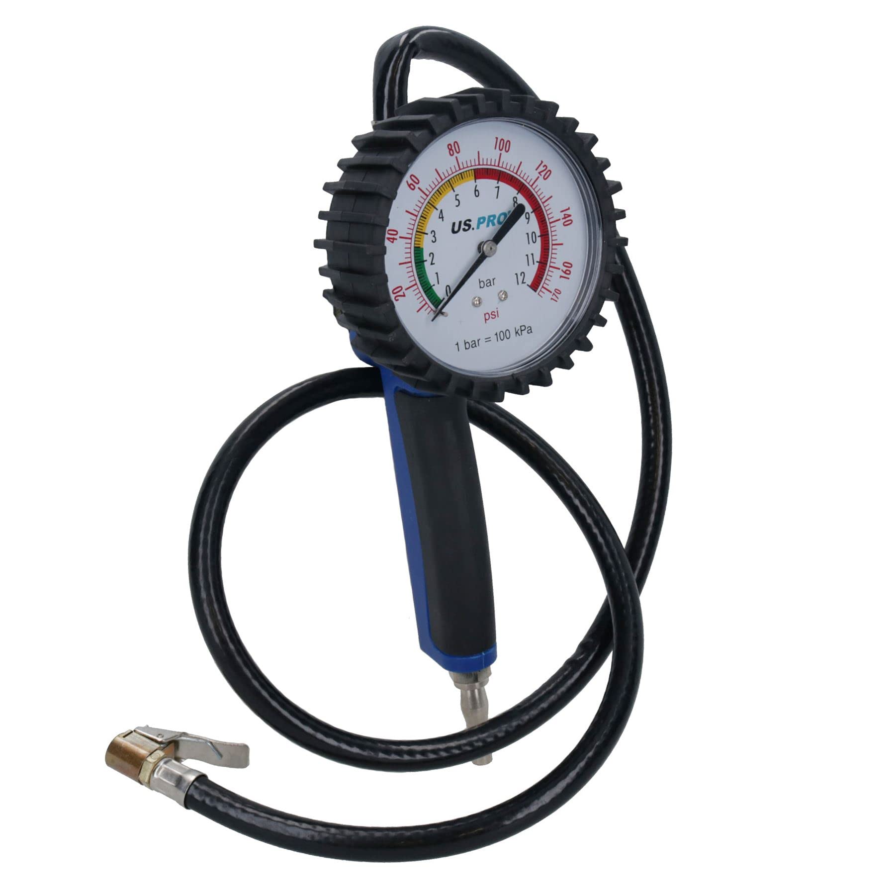 Heavy Duty Tyre Inflator Gauge With Long Reach Hose 1 Metre Long 0 ...
