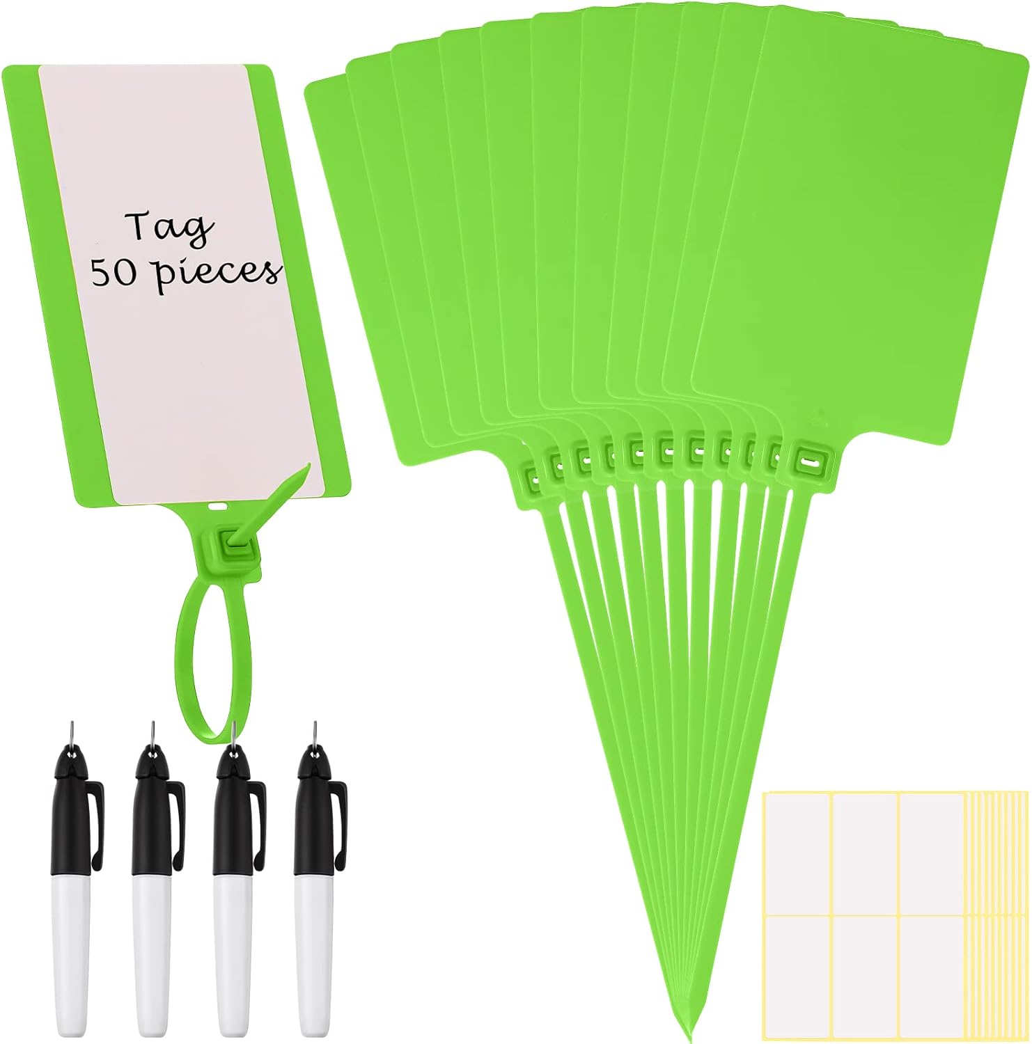 Amazon.com : Pajean Waterproof Plastic Tags with Marker Pens and ...