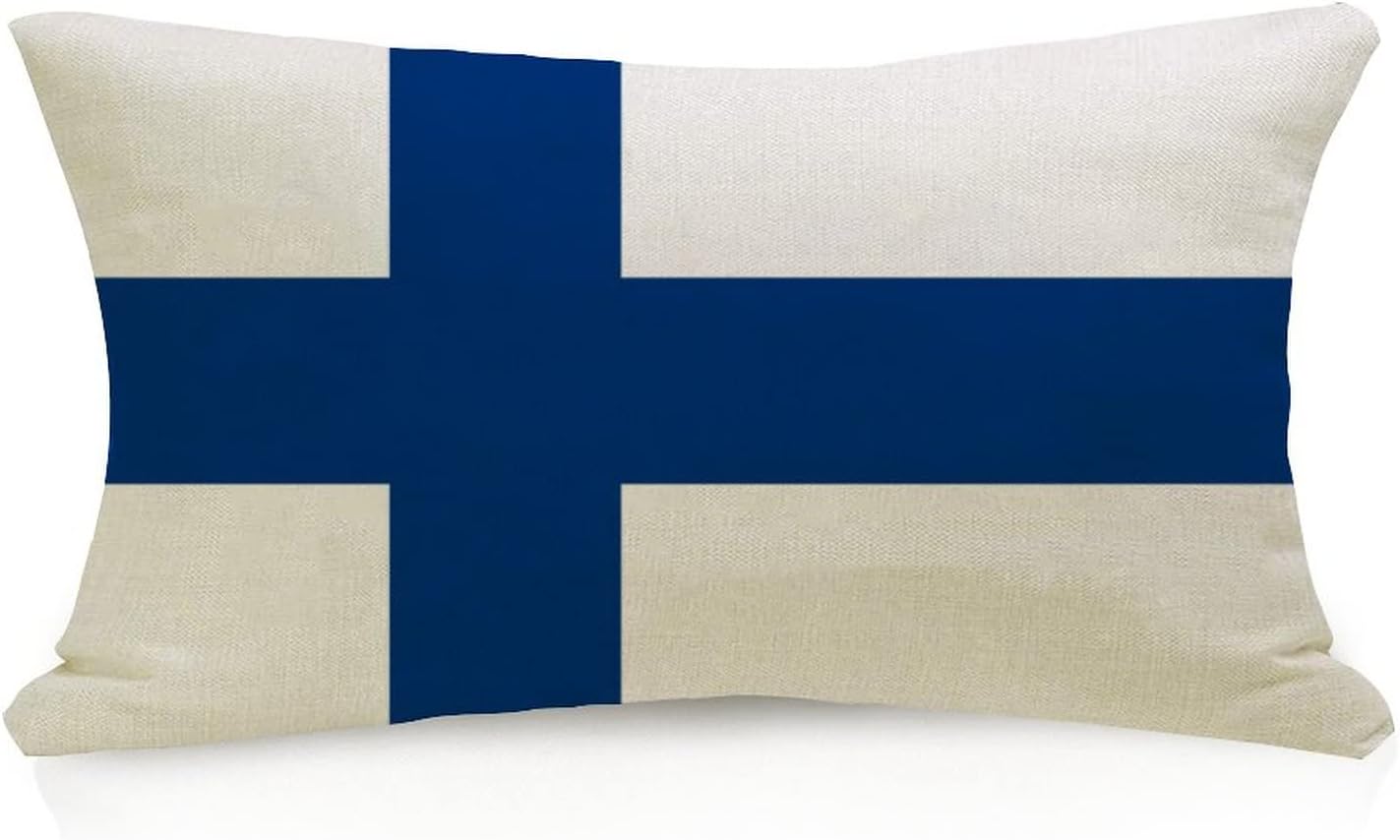 Amazon.com: Finland Decorative Lumbar Pillow Covers Finland Flag Cotton ...