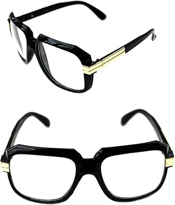 Men's Hip Hop 80's Vintage 607 Clear Lens Eyeglasses Emcee DJ Black ...