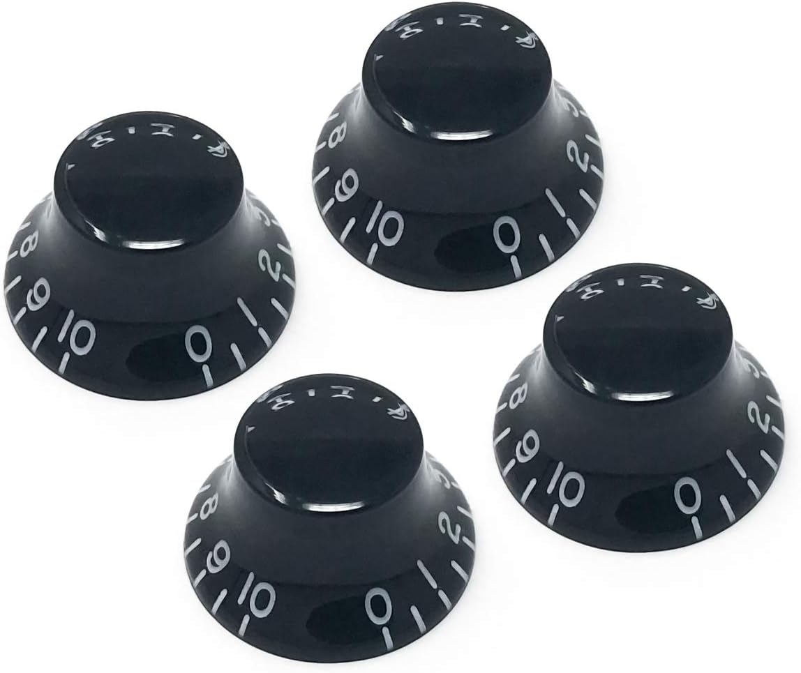 Amazon.com: Set of 4 Chrome LP Guitar Knobs Pointer Plate 8.5mm Knob Indicator for Epi LP Les ...