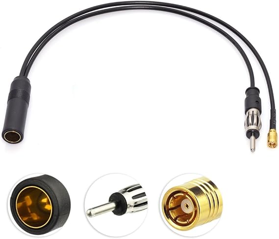 Eightwood DAB Splitter Aerial Cable SMB Antenna Splitter Din Female to ...