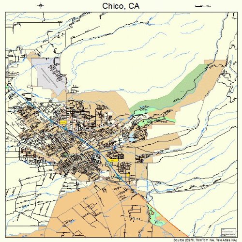 Amazon.com: Large Street & Road Map of Chico, California CA - Printed ...