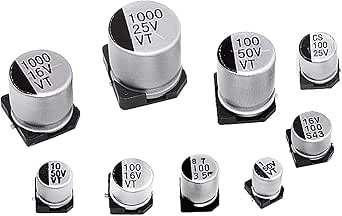 Amazon.com: 50pcs SMD Electrolytic Capacitor Aluminum 6.3V 10V 16V 25V 35V 50V 63V 100V 400V 1UF ...