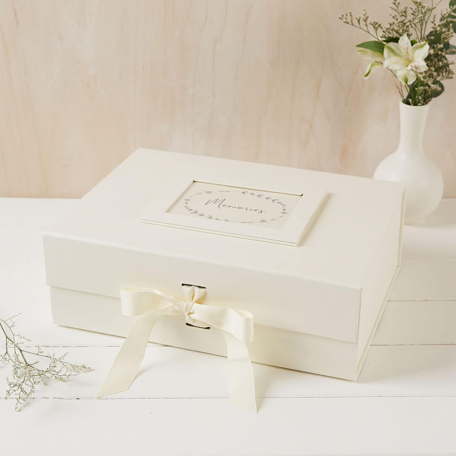 ANGEL & DOVE Large A4 Ivory Card Memory Box for Funeral, Bereavement ...