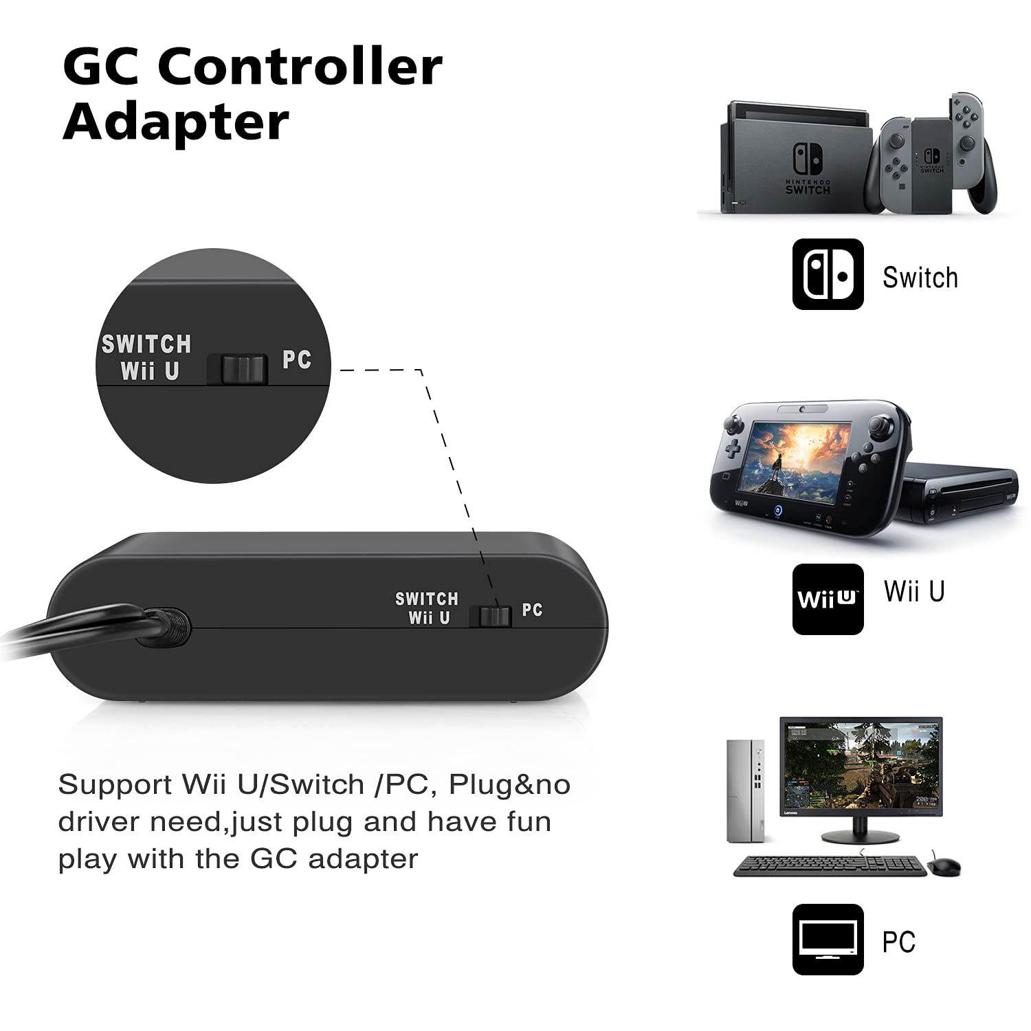 Controller Adapter for GC, Super Smash Bros NGC Controller Adapter for ...