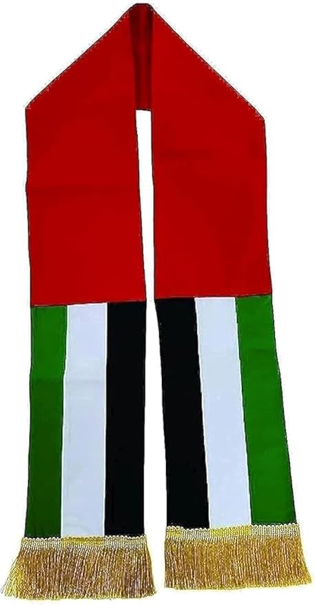 UAE National Day Flag Scarf – 150 x 15 cm – Patriotic Red, Green, White ...