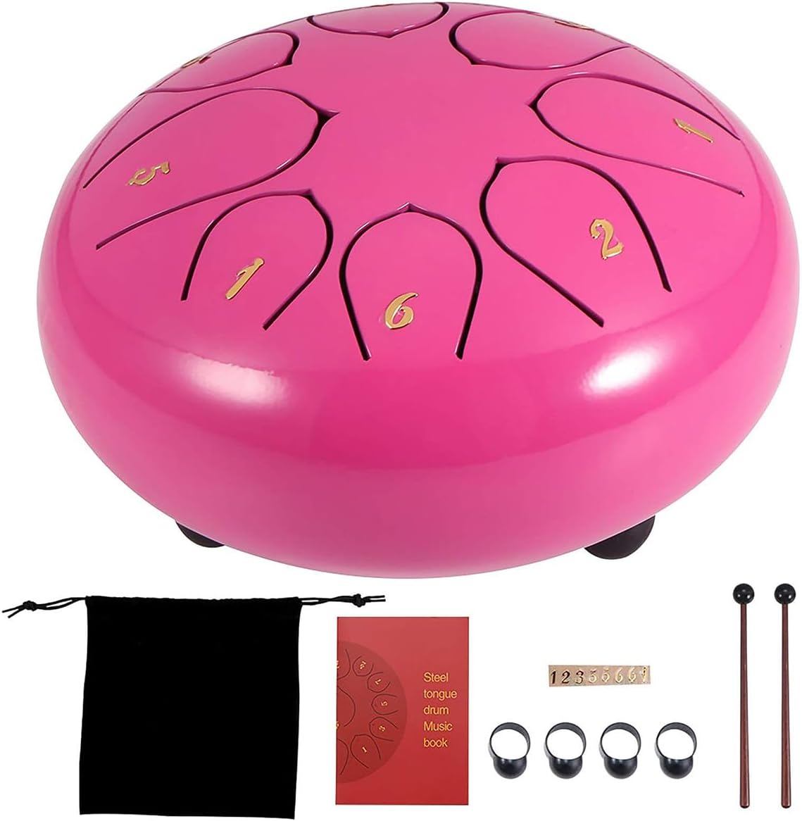 Amazon | karonpeln スリットドラム 6インチ8音 Dメジャー タングドラム 打楽器 スチール製 瞑想・ヨガ・癒し・祈り・治法・疲労療 演奏スチールドラム 金属ドラム 収納 ...
