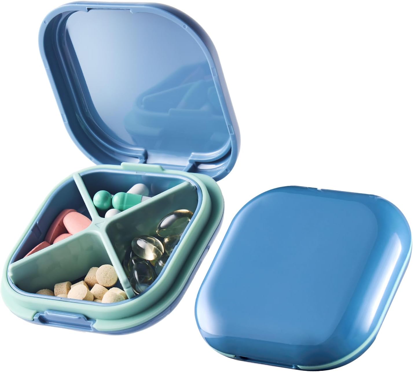 Amazon.com: Sukuos 4 Compartments Travel Pill Organizer, Small Pill Box ...