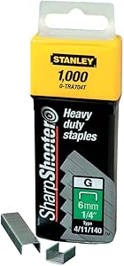 Stanley 1-TRA704T"Type G" Staples, Silver, 6 mm, Set of 1000 Piece ...