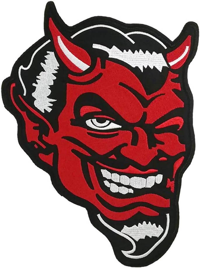 Cute-Patch 10" Jumbo Red Devil Satan Lucifer Motorcycle MC Embroidered ...