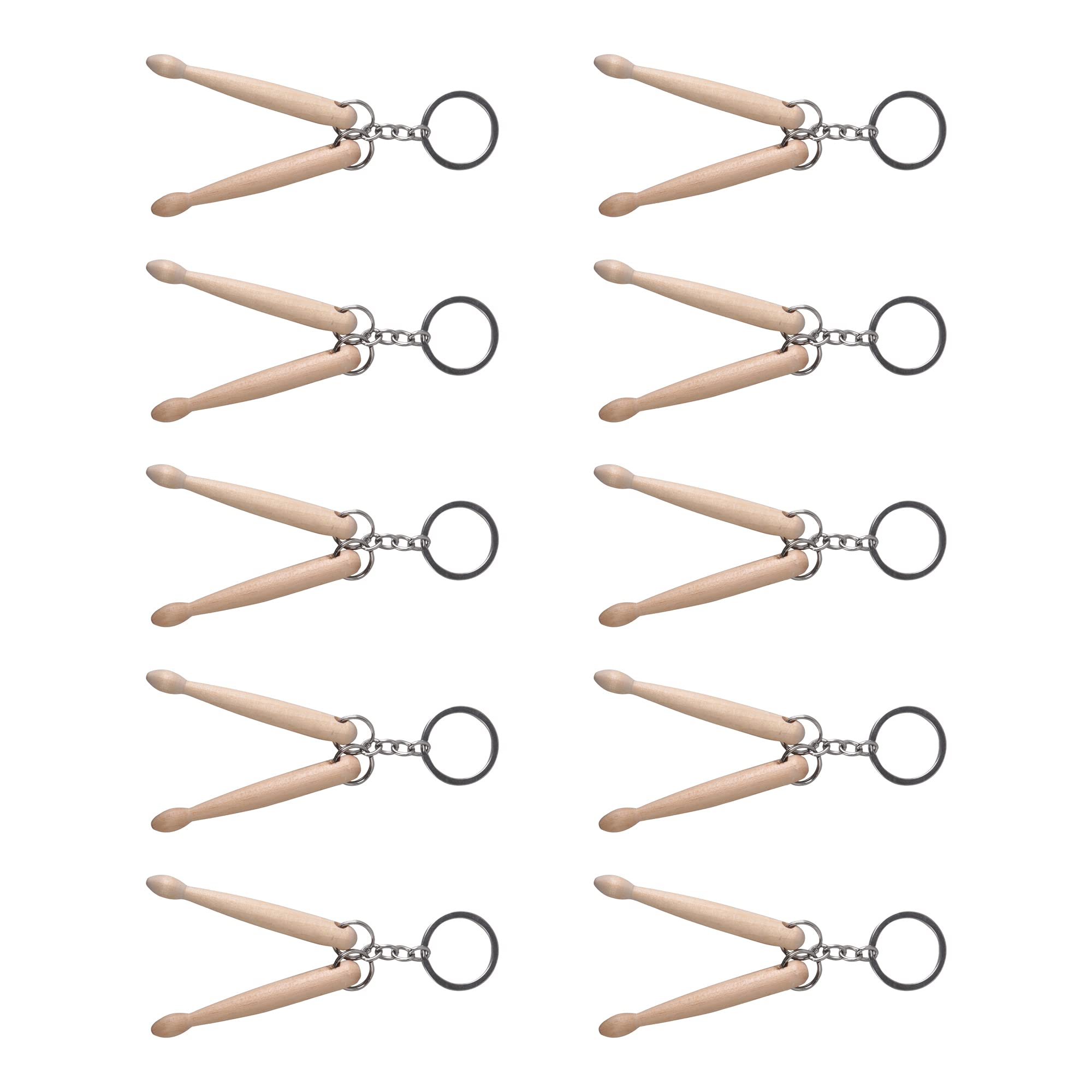 Snapklik.com : 10 Pcs 3.19" Wooden Double Drumstick Keychain Key Rings ...