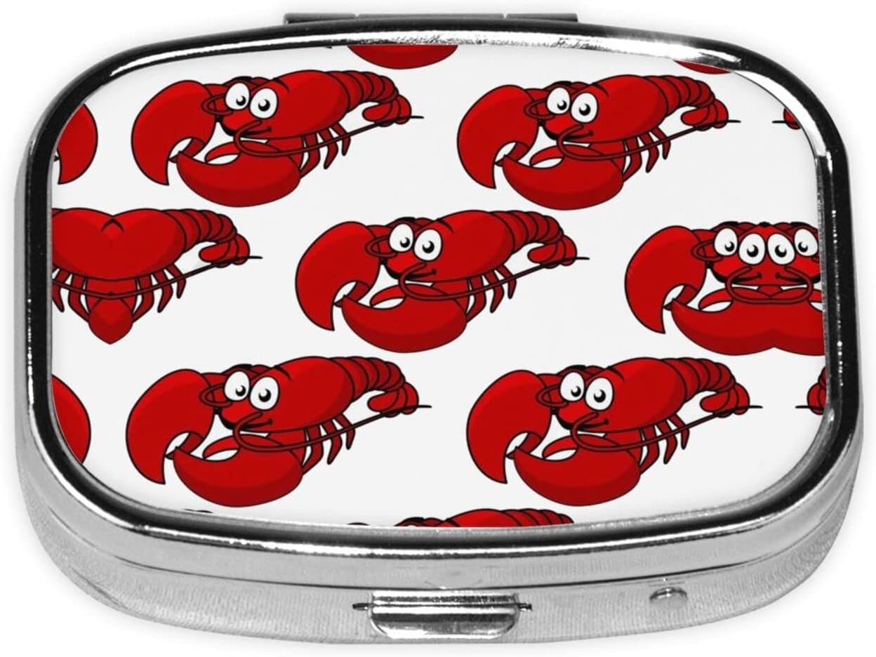 Amazon.com: Red Lobster Print A Two Compartment Small Medicine Box with ...