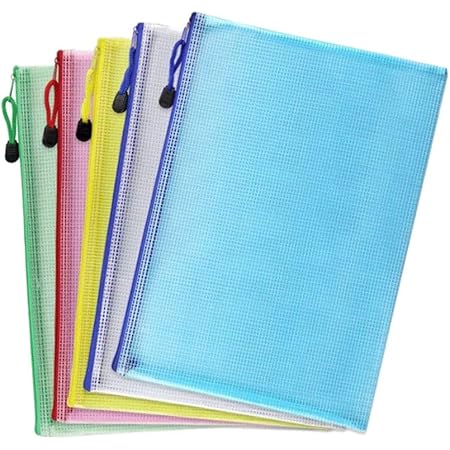 Arnech Plastic Wallets, 10PCS A4 Zip Plastic Folders Lock Bags Mesh ...