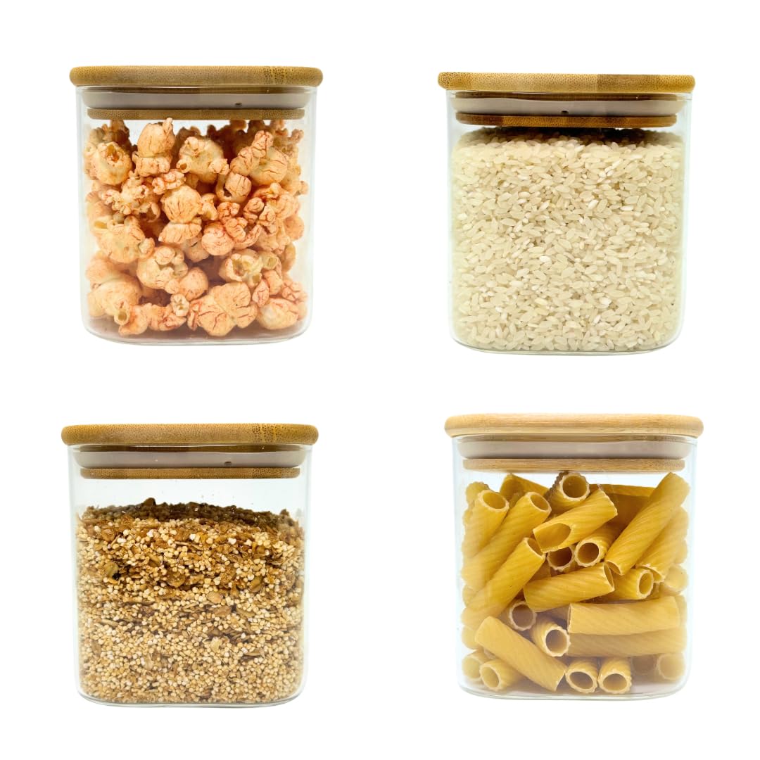 Amazon.com: LUNI SALES - 4 Pack - Glass Kitchen Storage Containers ...