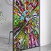 Amazon.com: Stained Glass Window Films Abstract Colorful Window Film ...