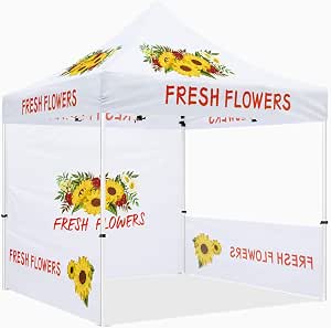 Amazon.com: Themed Pop Up Canopy Tent for Fresh Flowers, 10x10 Heavy ...