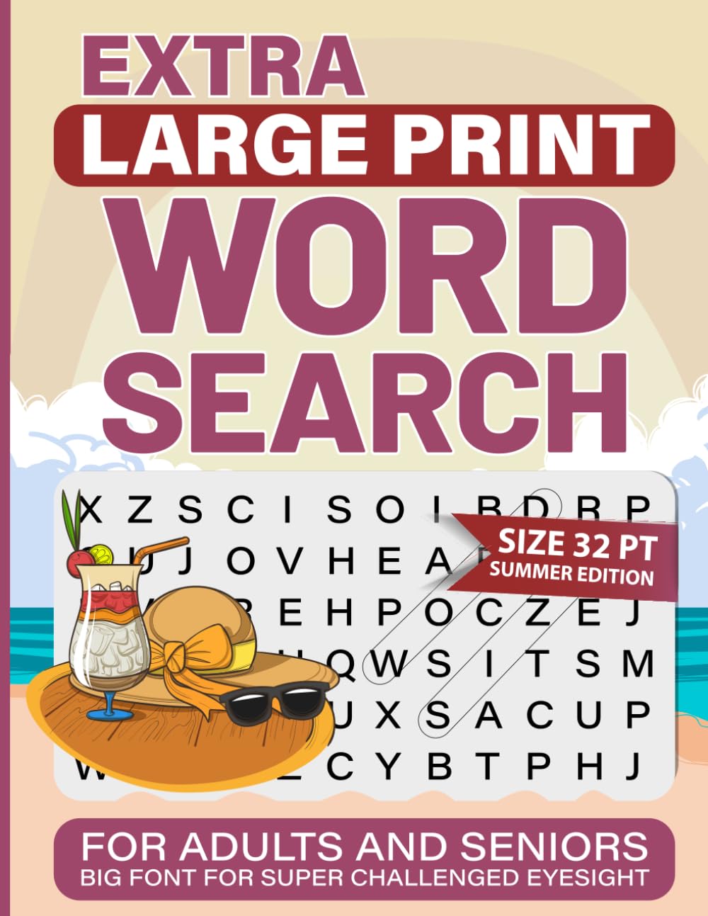 Extra Large Print Word Search For Adults and Seniors: Big Font for ...