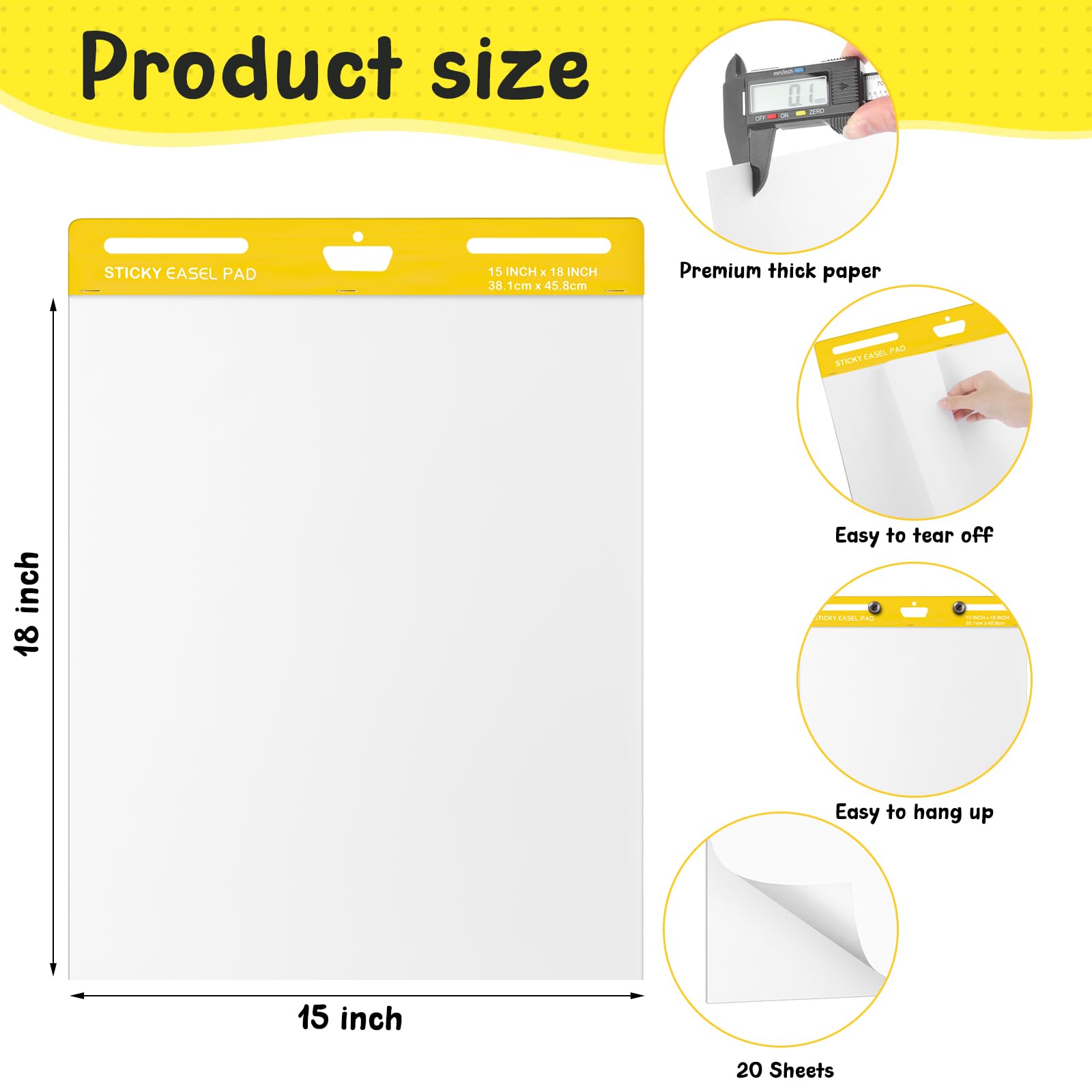 Snapklik.com : 4 Pads Sticky Mini Easel Pad, 15 X 18 Inches, 20 Sheets ...