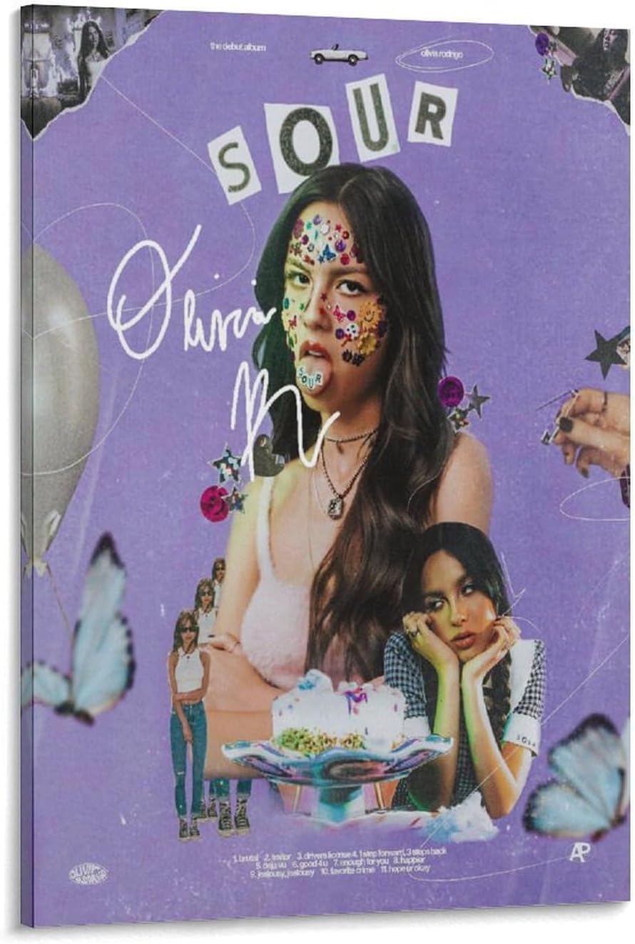 Amazon.com: Wall Art Pop Olivia Music Sour Rodrigo Album Cover Signed ...