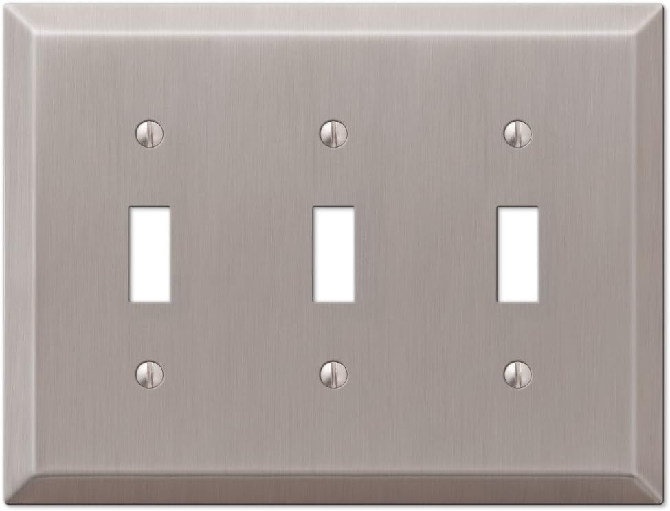 Traditional Design Triple Toggle Light Switch Wall Plate, Brushed ...