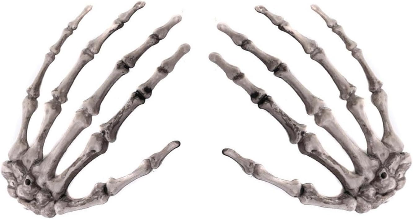 Amazon.com: Aiffort 2 Pairs Halloween Skeleton Hands Plastic Hand ...