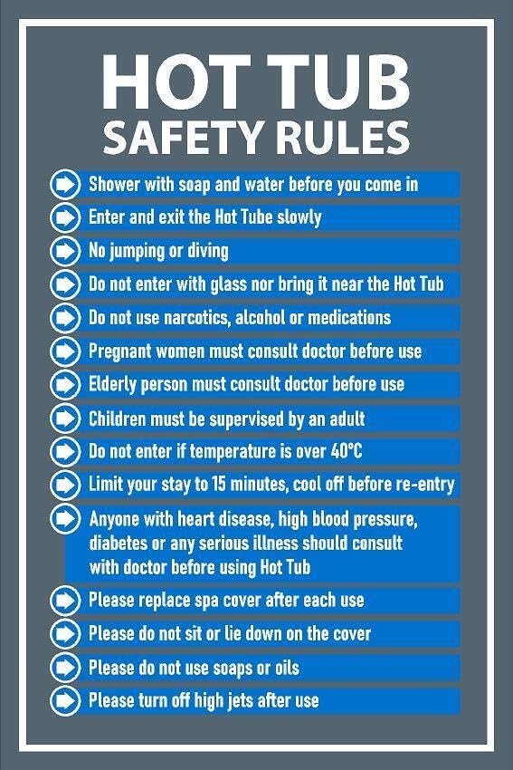 Hot tub safety rules, safety sign - 3mm Aluminium sign (400mm x 300mm ...