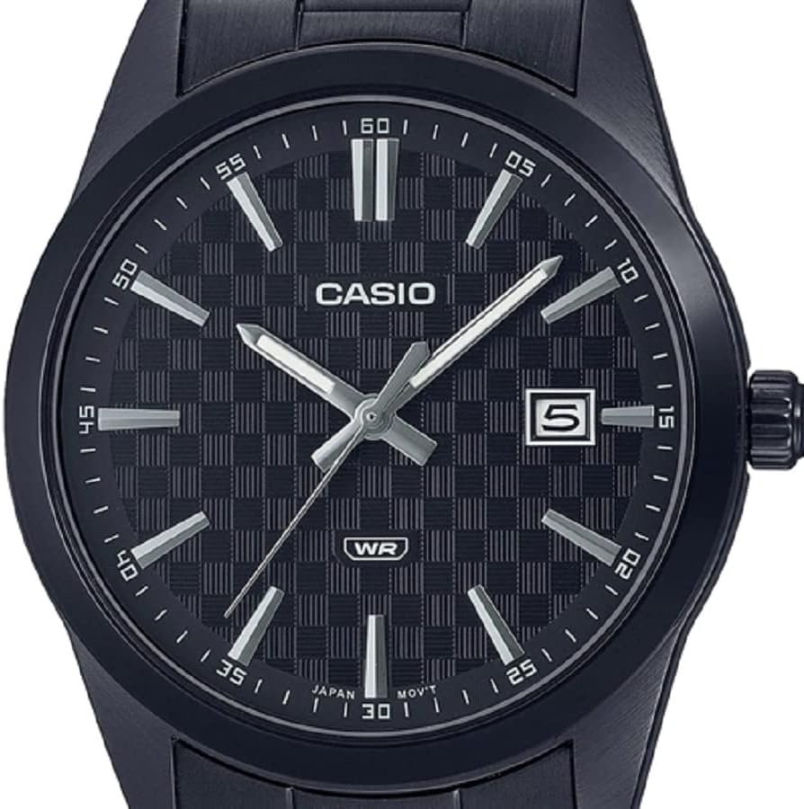 Amazon.com: Casio MTP-VD03B-1A Men's Standard Black IP Stanless Steel ...