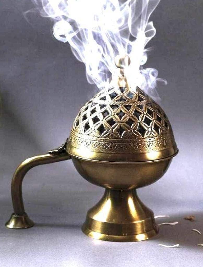 Amazon.com: Buyerwell Brass Antique Dhuna Charcoal Burner Bakhoor Fumer ...