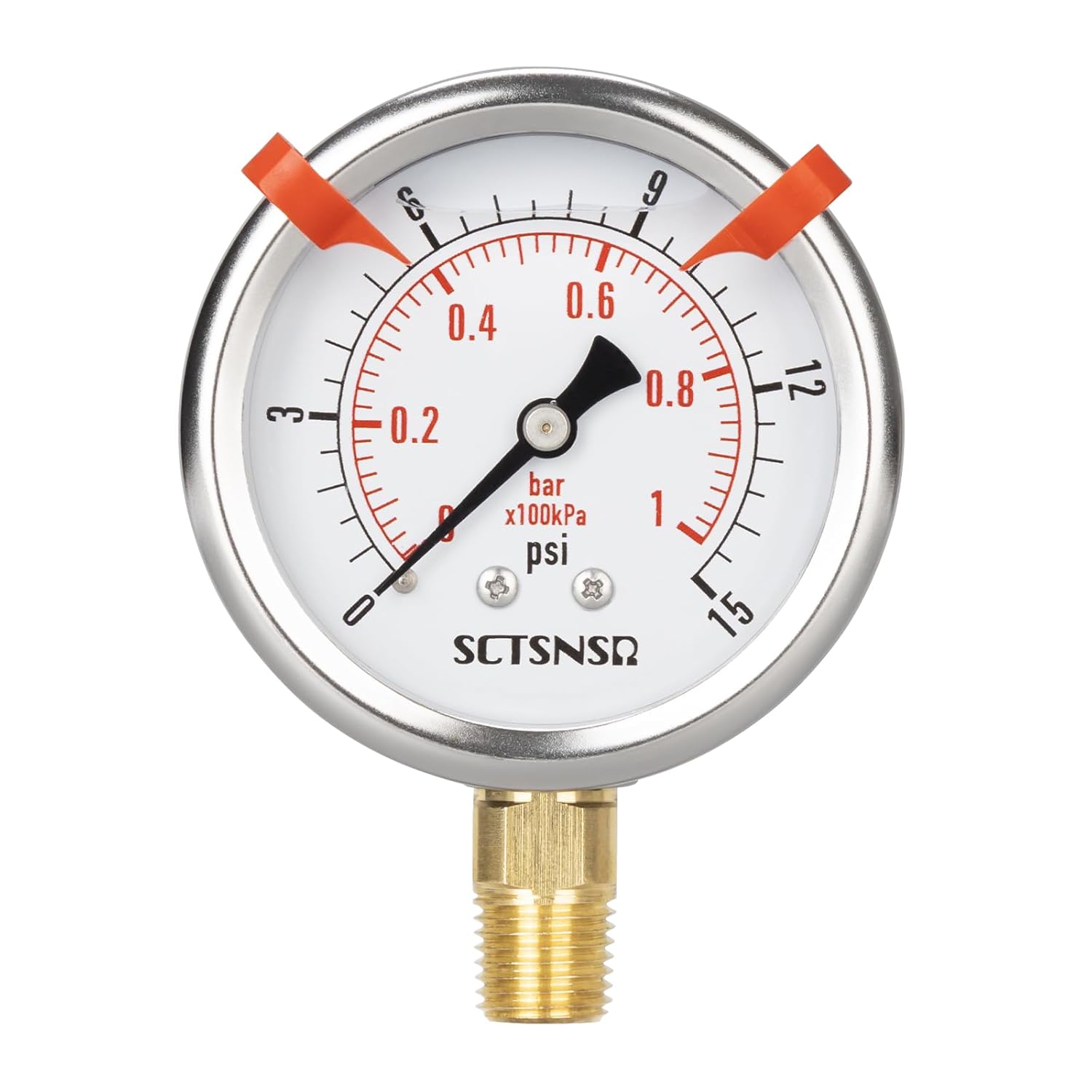 Amazon.com: SCTSNSR 0 to 15 Psi Pressure Gauge, Glycerin Liquid Filled, 2.5 inch Dial, 1/4" NPT ...