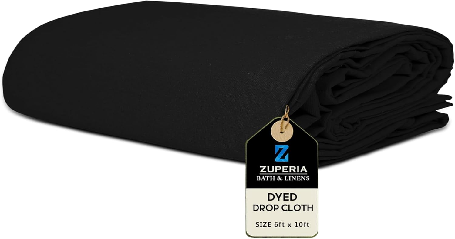 Amazon.com: ZUPERIA Dyed Canvas Drop Cloth for Painting (6’ x 10’ Feet ...