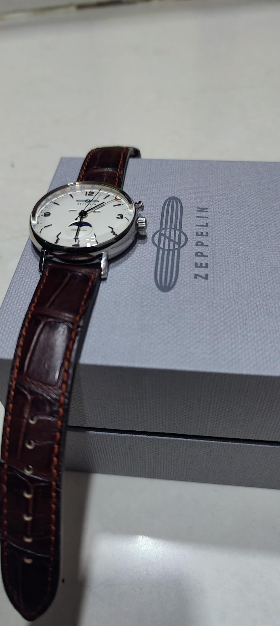 Zeppelin Leather Lz 129 Hindenburg Mondphase Annual Calendar|Day-Date ...