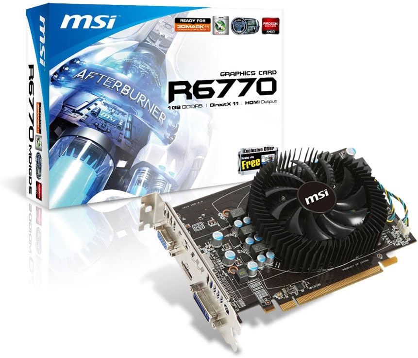 MSI ATI Radeon HD 6770 Graphics Card (1GB, DVI, HDMI, VGA): Amazon.co ...
