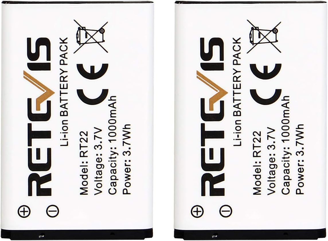 Amazon.com: Retevis RT22 RT22S RT15 RT19 Battery Walkie Talkie Original ...