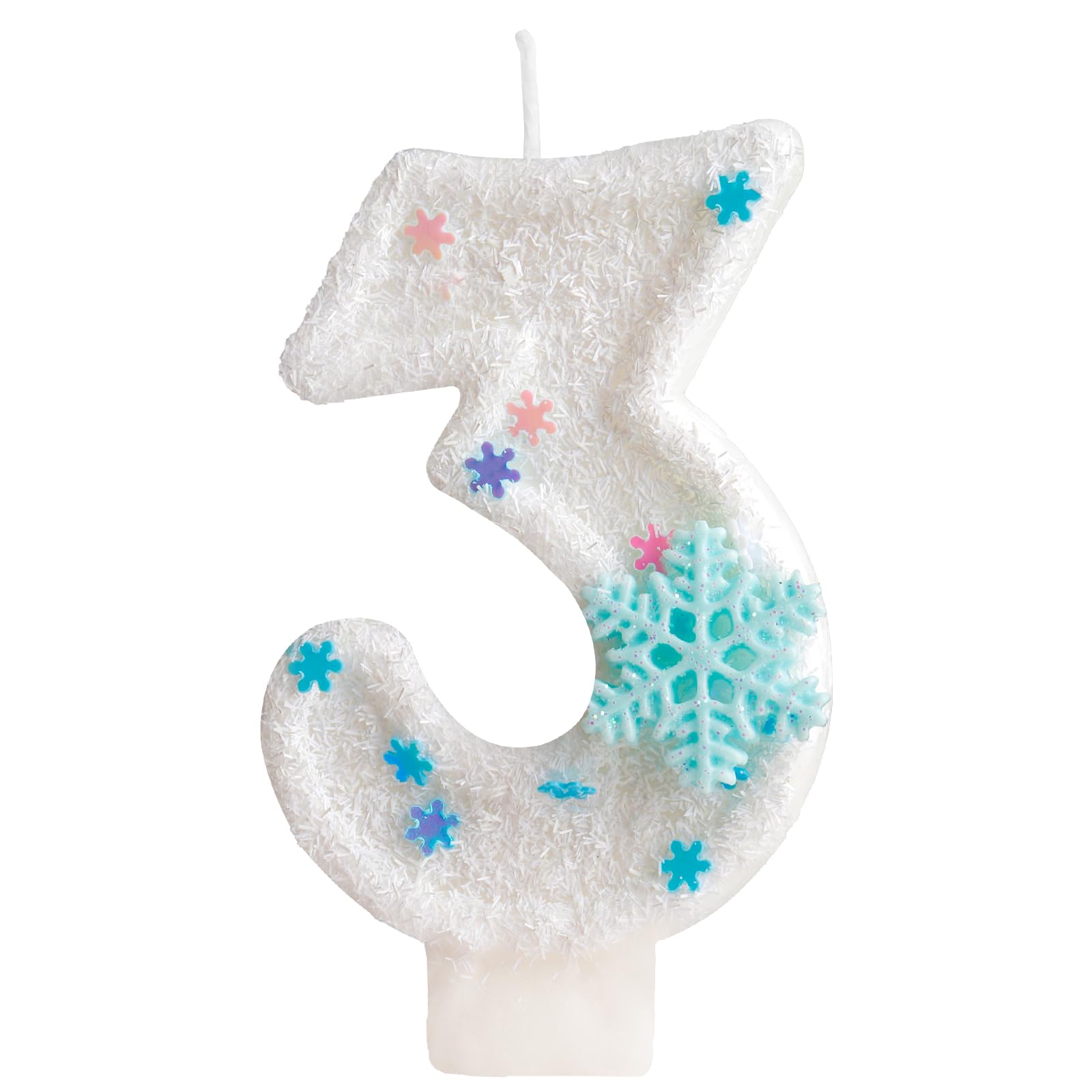 Amazon.com: White Frozen Snow Themed Birthday Candles,White Snow ...