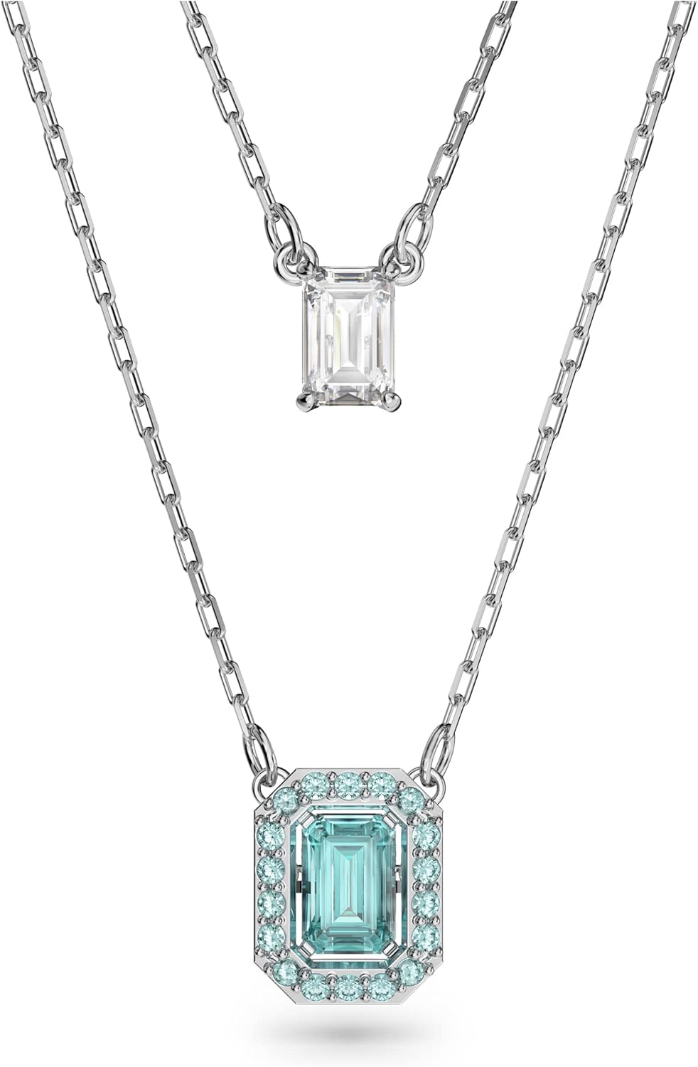 Amazon.com: Swarovski Millenia layered necklace, Octagon cut, Blue ...