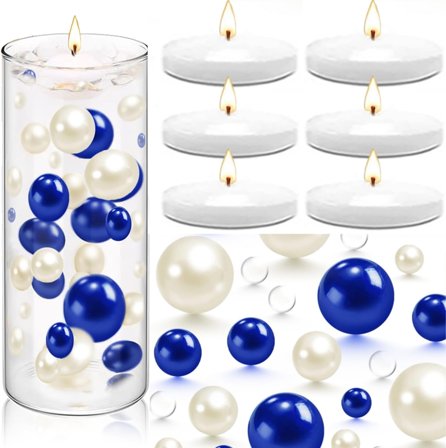 Amazon.com: FFUW 200 Pcs Floating Pearls and 6 Pcs Floating Candles NO ...