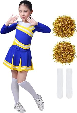 Amazon.com: Disfraz de uniforme de animadora de 2 piezas para niñas ...