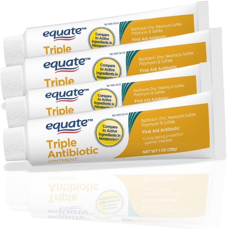 Amazon.com: Equate Triple Antibiotic Ointment 1.0 oz (4 Pack), First ...